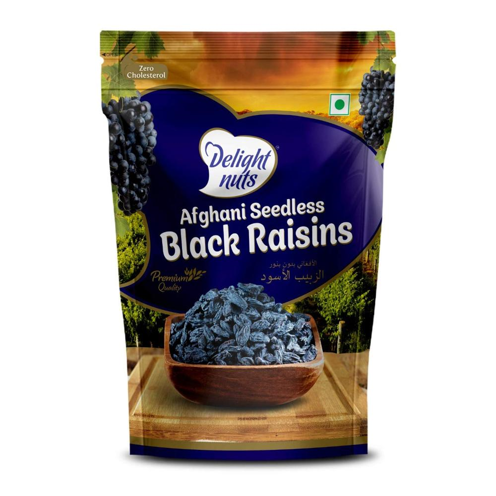Buy Delight Nuts Afghani Seedless Black Raisins, 200g Pouch Online at ...