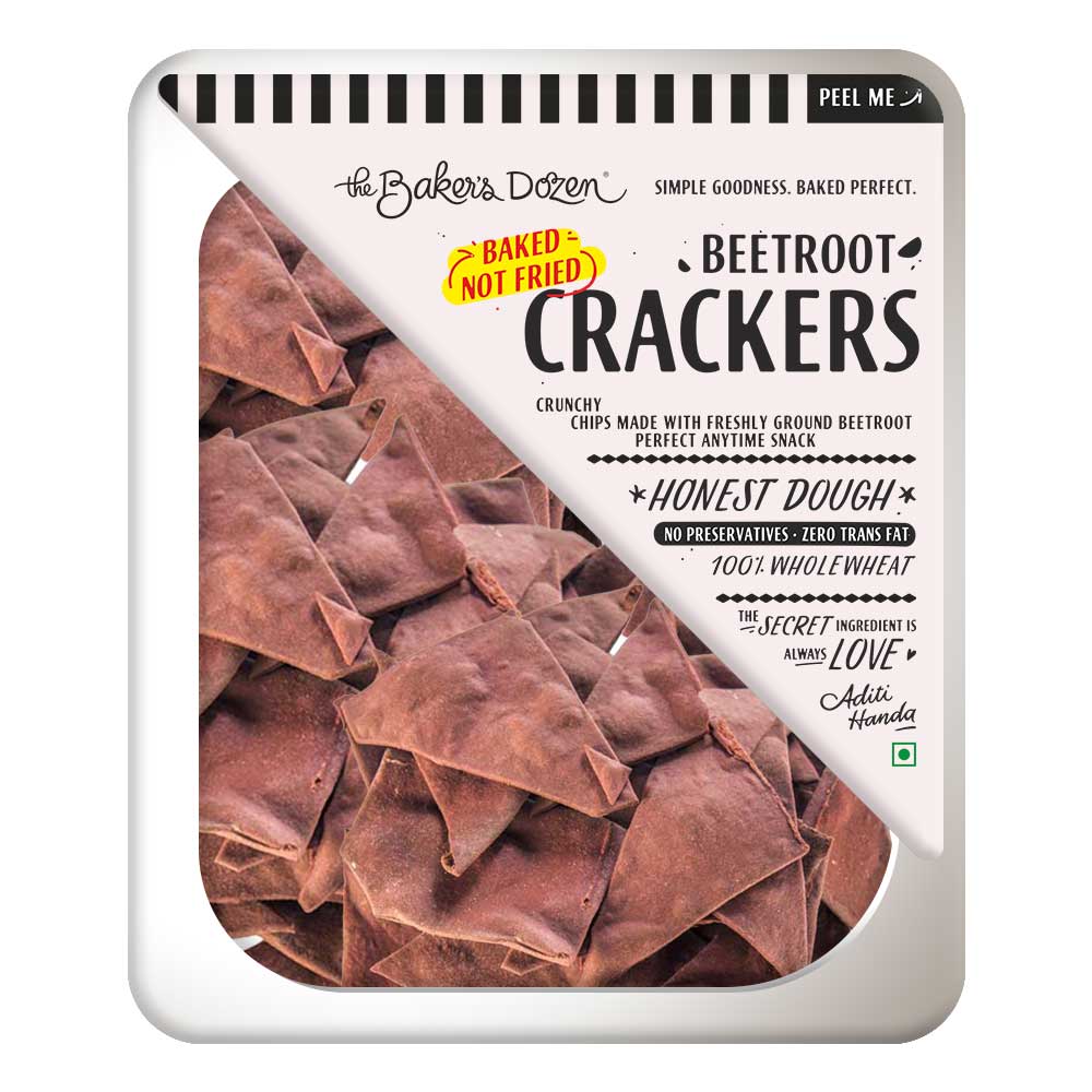 The Bakers Dozen Beetroot Crackers 100G Box | naturesbasket.co.in